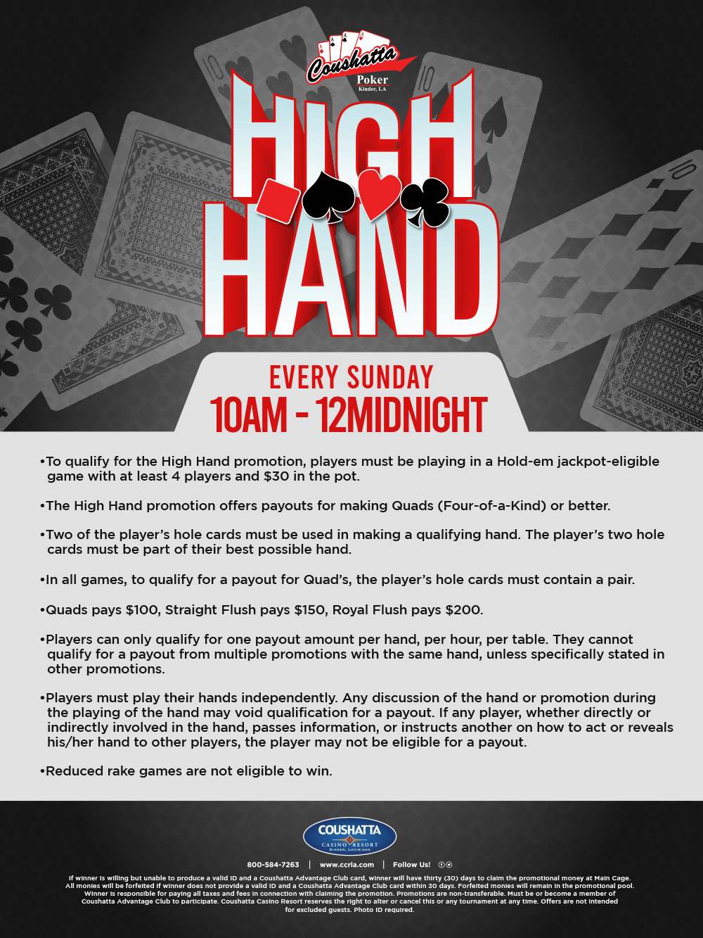 Poker High Hand - Coushatta Casino Resort