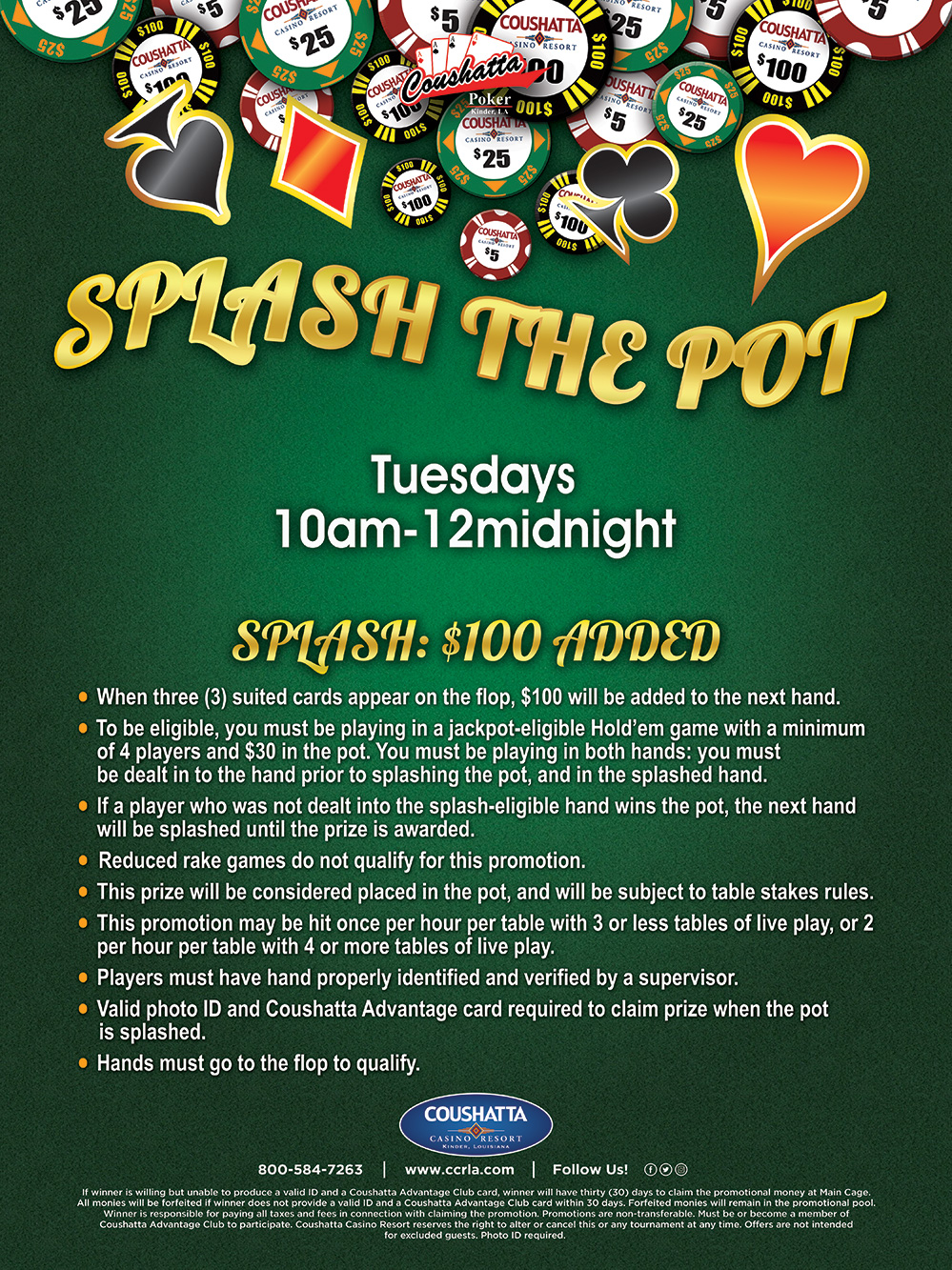 Poker Splash the Pot Tuesdays - Coushatta Casino Resort